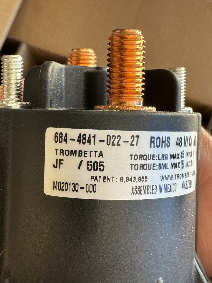 48V Solenoid Relay for EZGO 2010-Up Golf Cart 649240 Trombetta 648-4851 ...