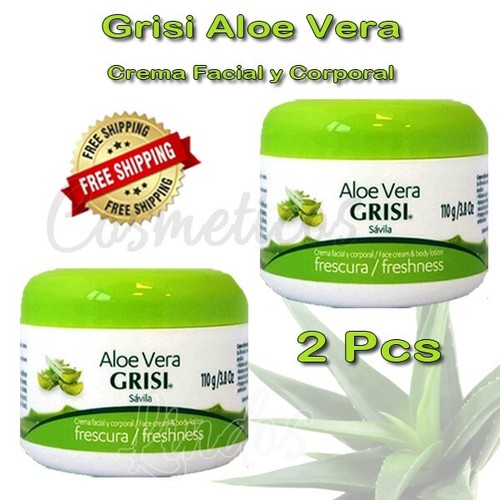 Grisi Crema Aloe Vera Moisturizing Cream Facial and Body 3.8 Oz. Set 2 ...