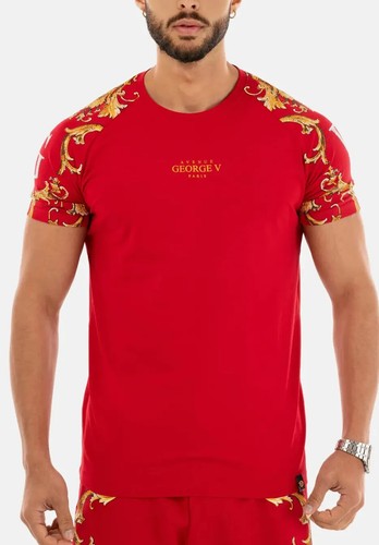 Avenue George V Paris Short Sets Men's Red 2 piece Short Sleeve Set ...