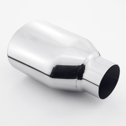 2.25" In 7" Long Resonated Slant Oval Out Polished Stainless Steel ...