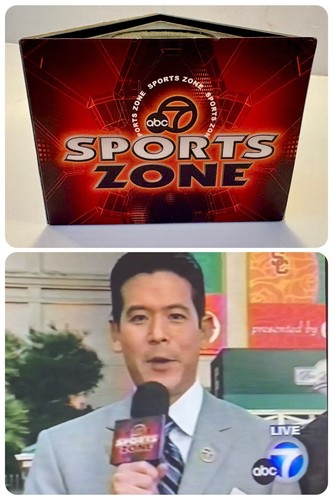 Rare KABC TV 7 Sports Zone Mic Flag Los Angeles LA Lakers Dodgers USC ...