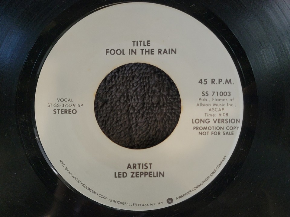 LED ZEPPELIN FOOL IN THE RAIN LONG AND SHORT VERSION TEST PRESSING | eBay