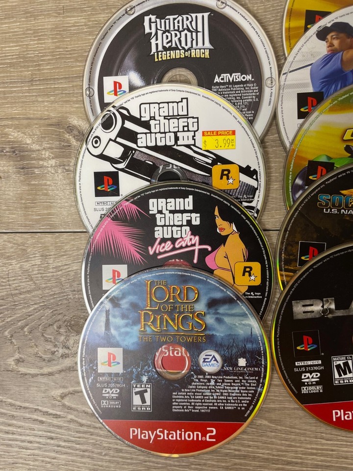 Lot of 20 Untested Scratched PS2 Loose Discs Spyro GTA Mortal Kombat ...