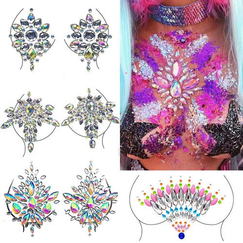 Body Adhesive Glitter Stickers Tattoo Face Gem Rhinestone Mermaid ...