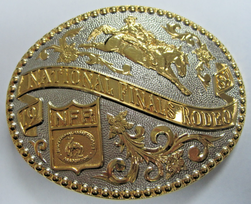 NFR 1989 GOLD & SILVER PLATE National Finals Rodeo Buckle | eBay