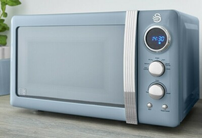 Swan Retro Blue Digital 800w 20L Microwave. Vintage Style Kitchen ...
