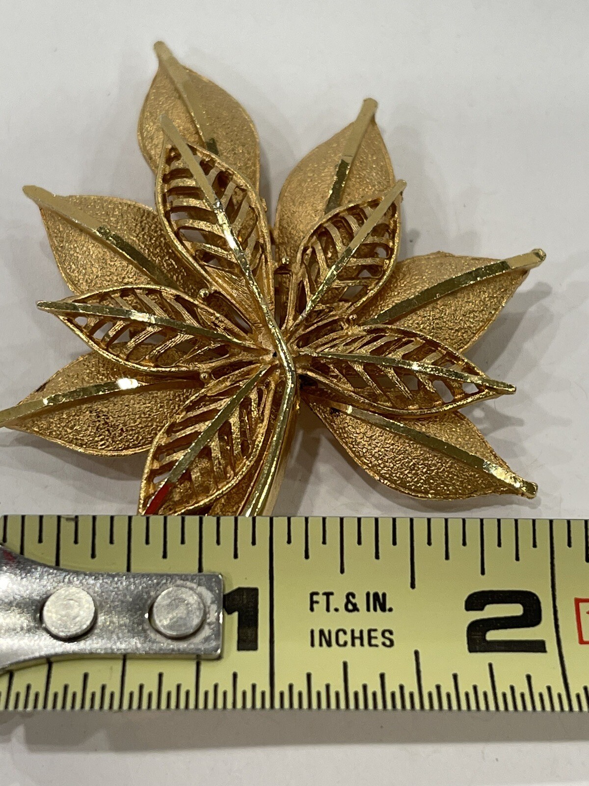 CORO Gold Tone Mid Century Double leaf brooch/pin Cla… - Gem