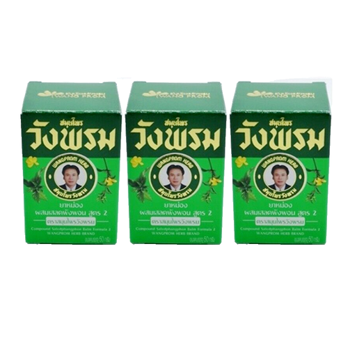 3 x 50g wangprom green balm thai herbal massage relief pain dizziness ...
