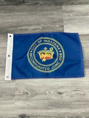 12" x 18" City of Pasadena, California Flag 12x18 Banner Brass ...