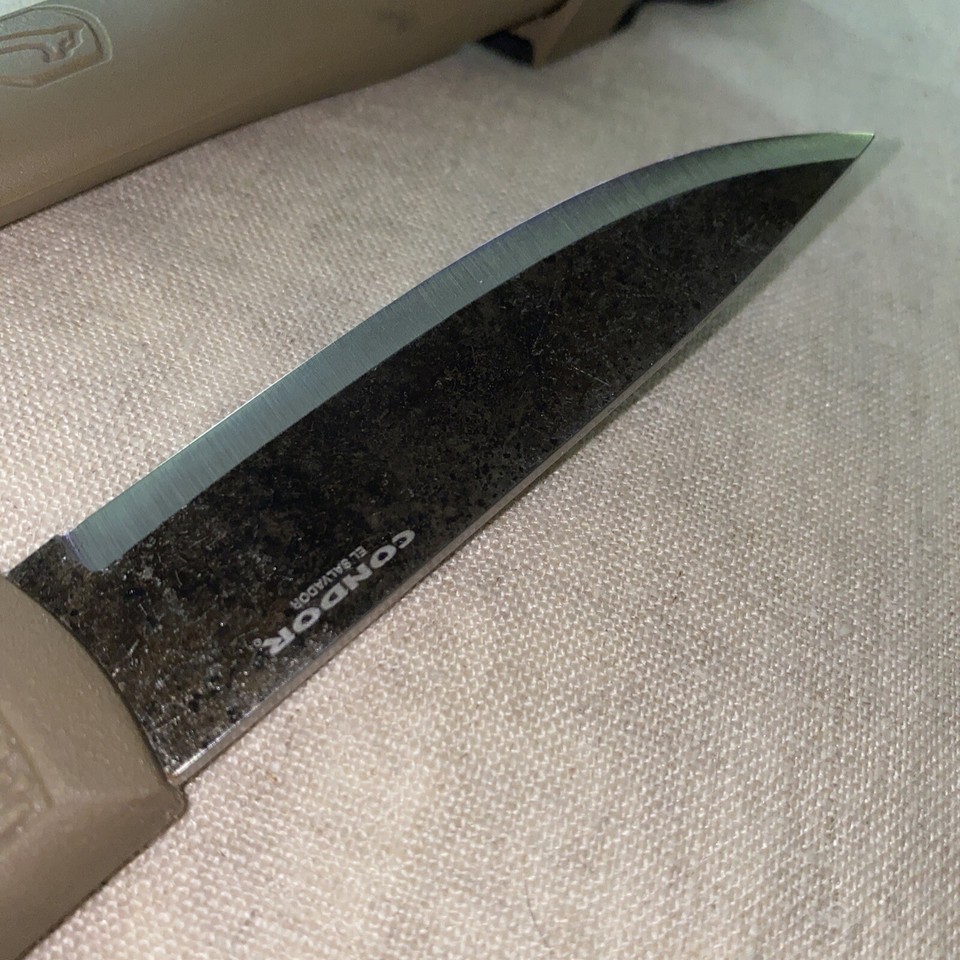 Condor T&K Terrasaur Fixed Blade Knife Desert Tan Handle Plain Edge ...