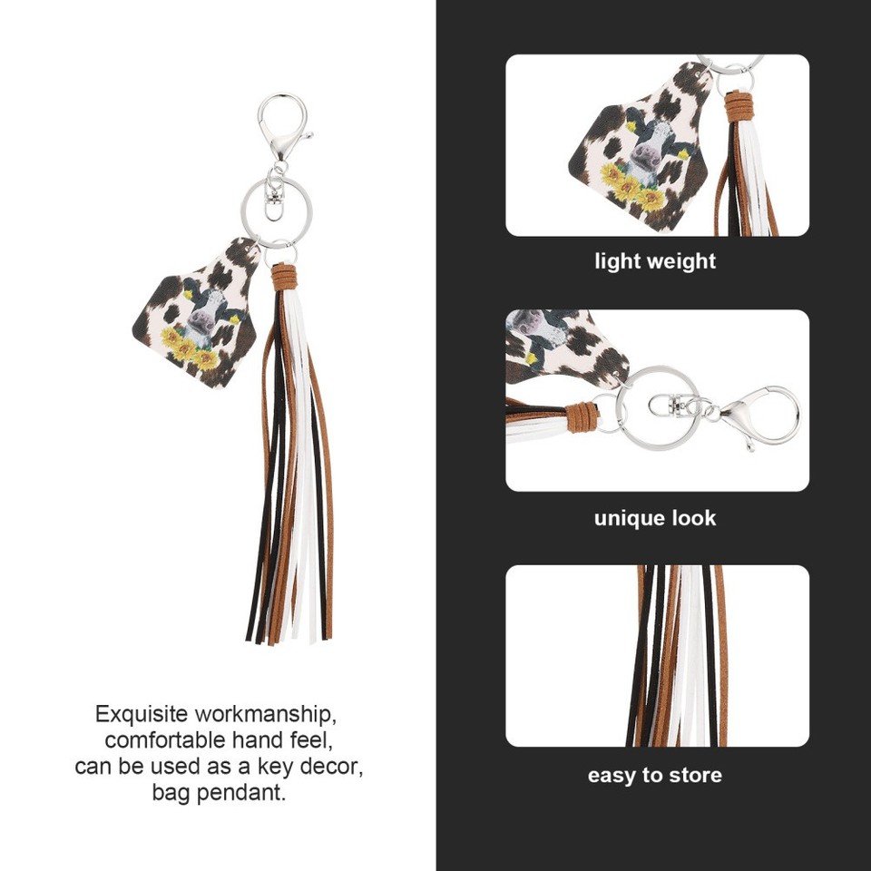 Metal Key Chain Cow Pattern Keychain Leopard Prints Key Chain with ...