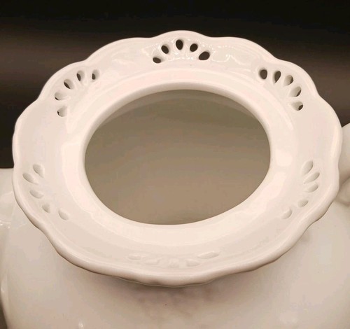 Fancy Teapot White with an Embossed Design and Scalloped Rim by Ganz | eBay