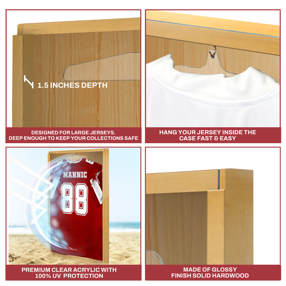 Jersey Shadow Box, Jersey Display Case Black, Cherry, or Golden Oak | eBay