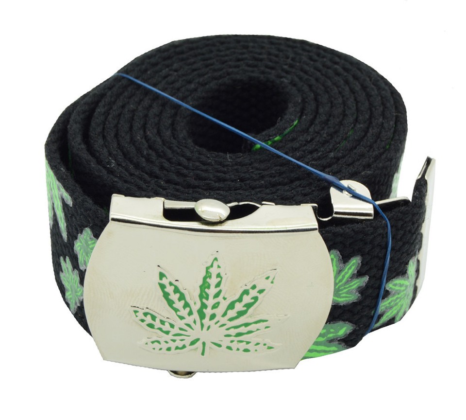 3D "MARIJUANA" MILITARY CANVAS WEB BELT & BUCKLE 60 inches | eBay