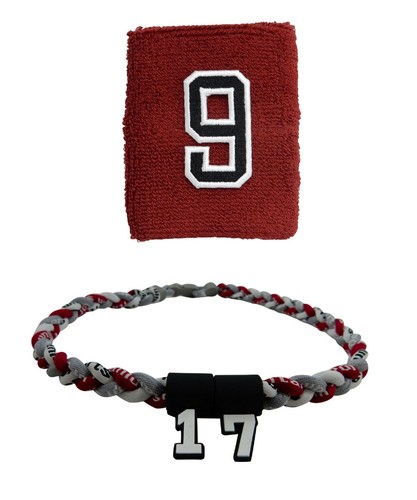 CUSTOM Wristband Sweatband Maroon Gray White 20 Inch Baseball Necklace ...