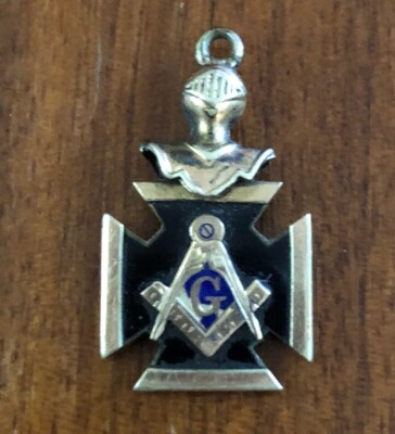 Vtg Rare Estate Knights Templar Masonic Freemason" 10K Gold Pin/Pendant ...
