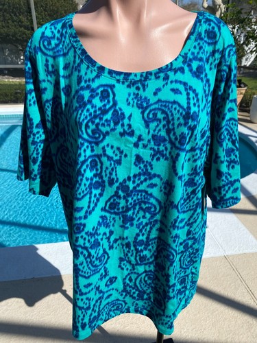 NWT Jones New York Blue Green T Shirt Top womens NEW 3X stretch | eBay