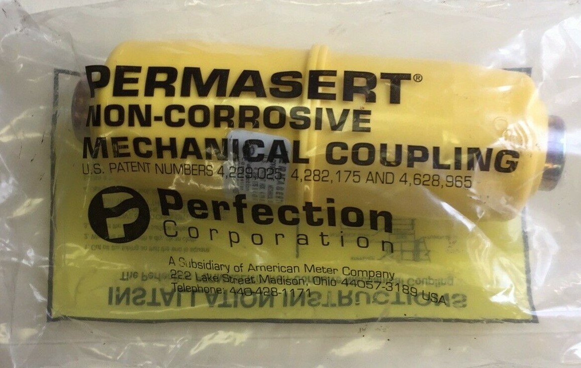 Perfection Permasert 1" CTS, 1 1/8" O.D, Gas Coupling PE2406 CEC, 50098 ...