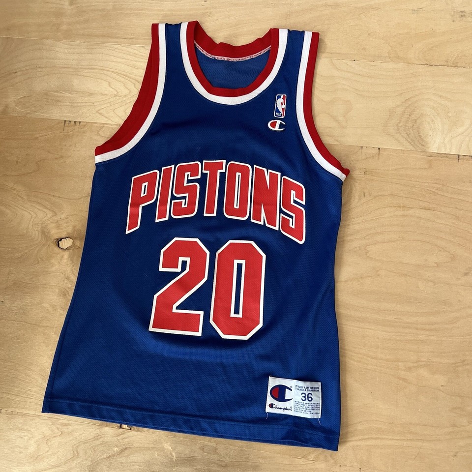 Allan Houston Detroit Pistons Jersey 36 Blue 90s NBA Basketball Vintage ...