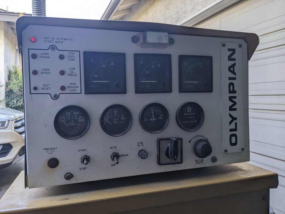 Generac Olympian 40kVA 1-Phase 240V/120V Generator & Switch Panel ...