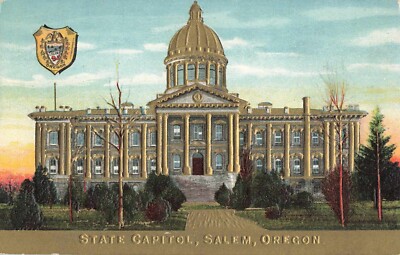 Postcard State Capitol Gold Embossed Salem Oregon OR With State Seal | eBay