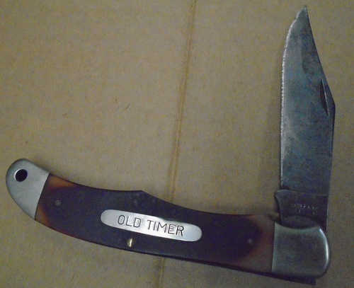 VINTAGE SCHRADE OLD TIMER 125OT SINGLE BLADE FOLDING HUNTER POCKET ...