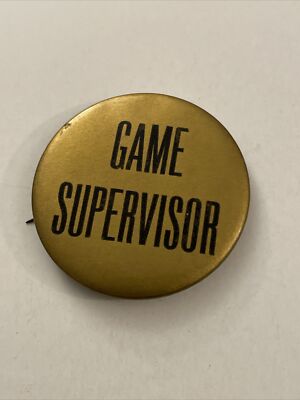 Vintage Game Supervisor Button Pin PB33D | eBay