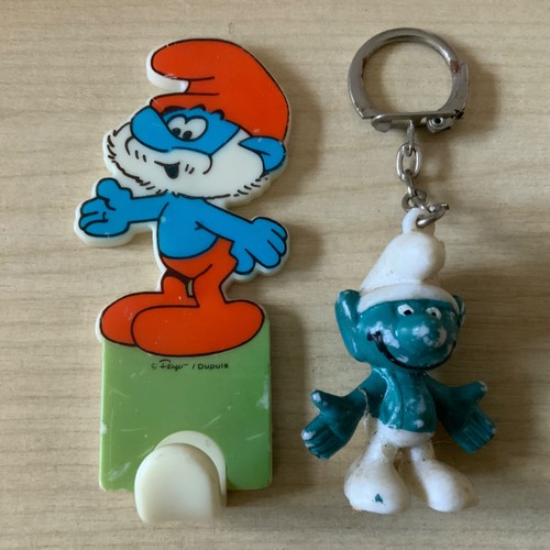 Vintage Smurfs Plastic Hook + Keychain Figure Bundle x 2 PEYO | eBay