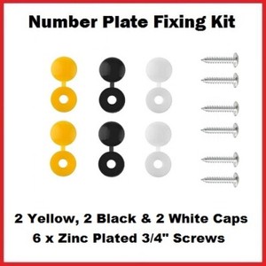12 Piece Caps and Screws Car Number Plate Fixing Fitting Kit, 3 ...