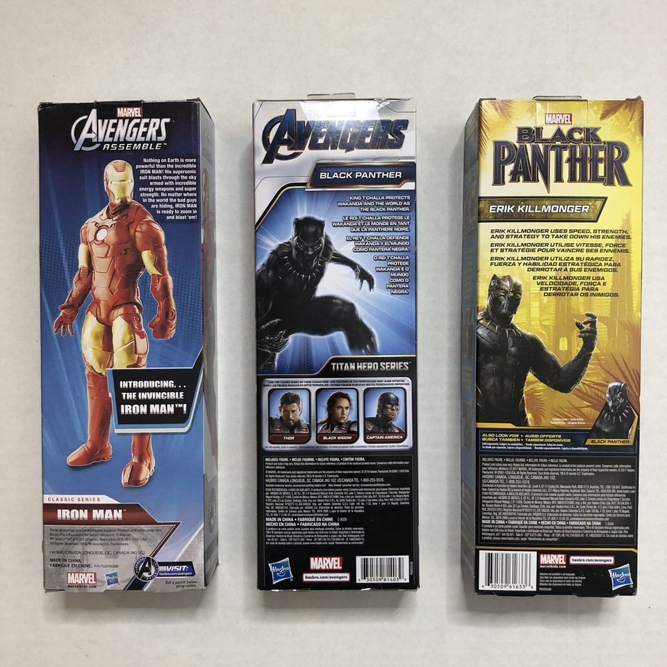 Lot Of Marvel Avengers Black Panther Erik Killmonger Iron Man 12 Inch ...