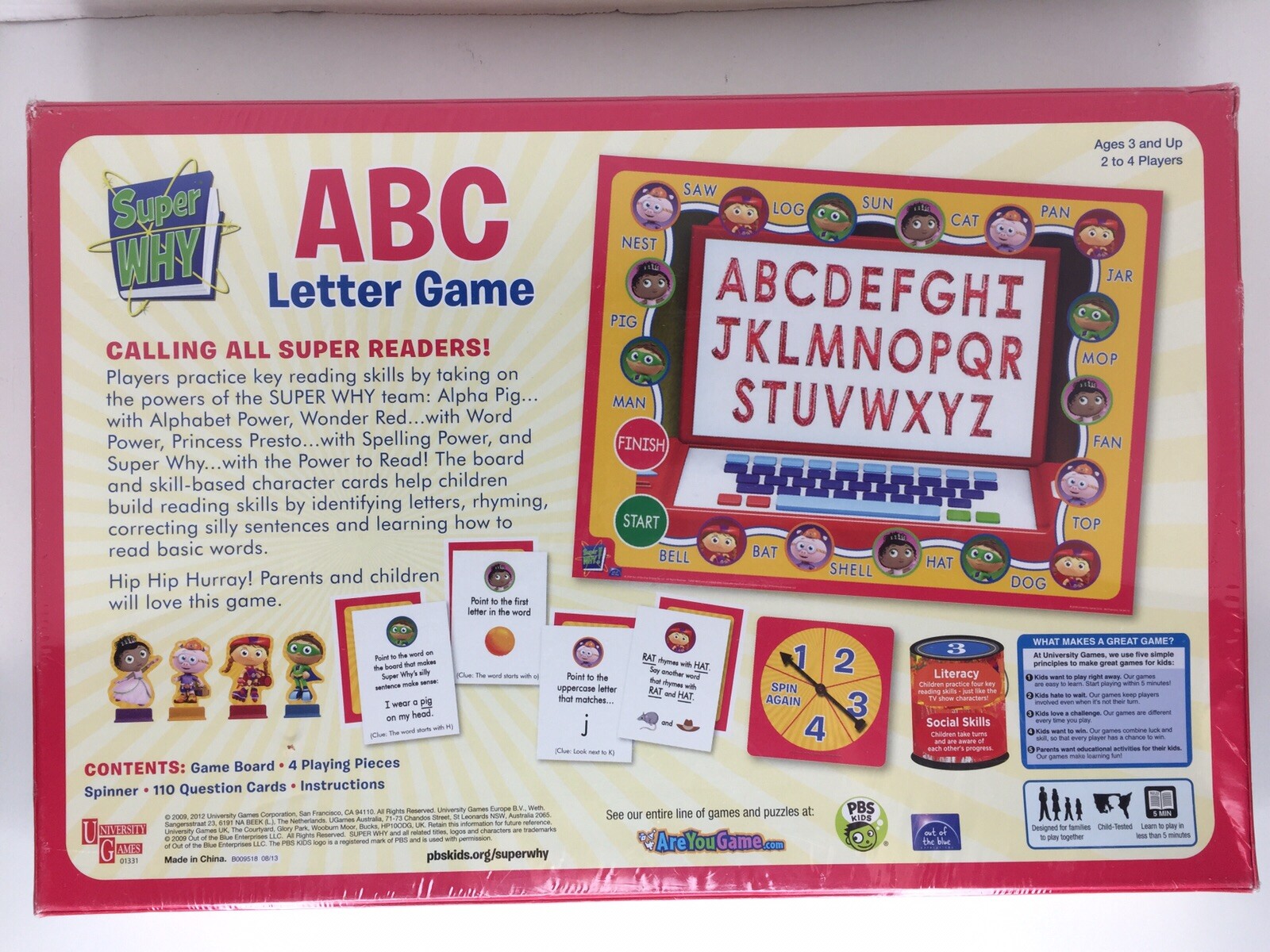 Super Why ABC Letter Board Game Preschool University Games PBS Kids ...