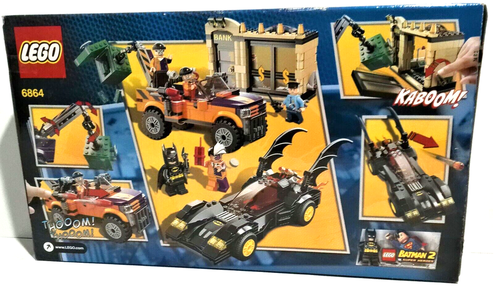 LEGO SUPER HEROES 6864 BATMOBILE & TWO-FACE CHASE COMIC BOOK 100% ...