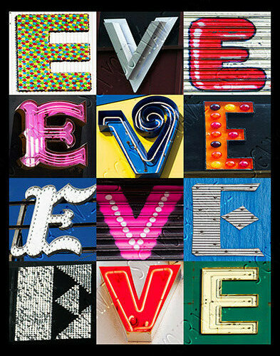 EVE Name Poster featuring photos of actual sign letters | eBay