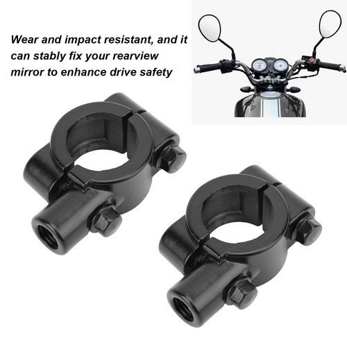 ­Black 2Pcs Motorcycle Handlebar Mirror Mount Rearview Mirror 22mm ...