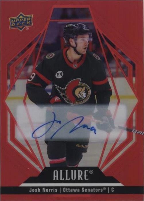 2022-23 Upper Deck Allure - Josh Norris #55 Red Rainbow Autographs (AU ...