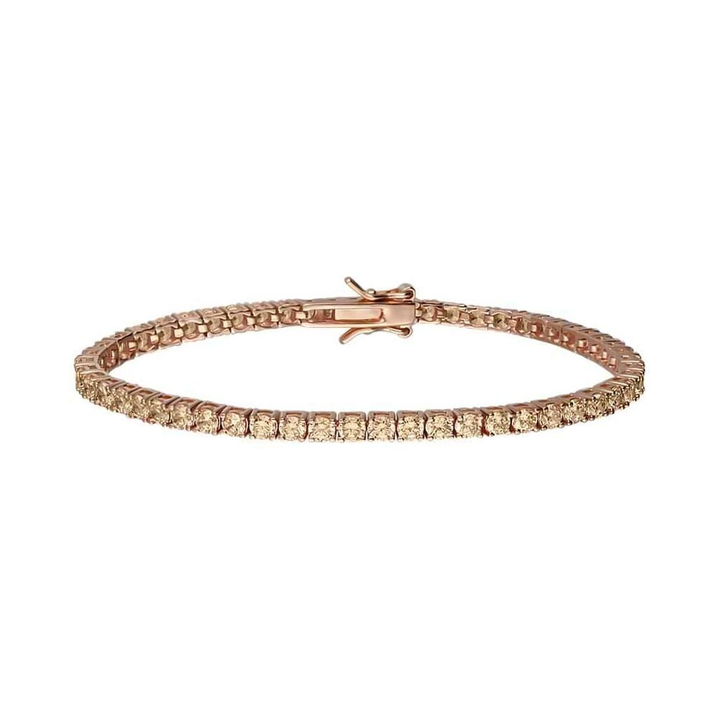 STROILI Womens Bracelet 1682558 Silver 925% Tennis Gold Rose 16cm | eBay