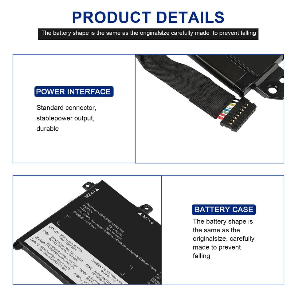 L18M3P73 Battery For Lenovo ThinkPad T490 T495 P14s T14 Gen 1st 2nd ...