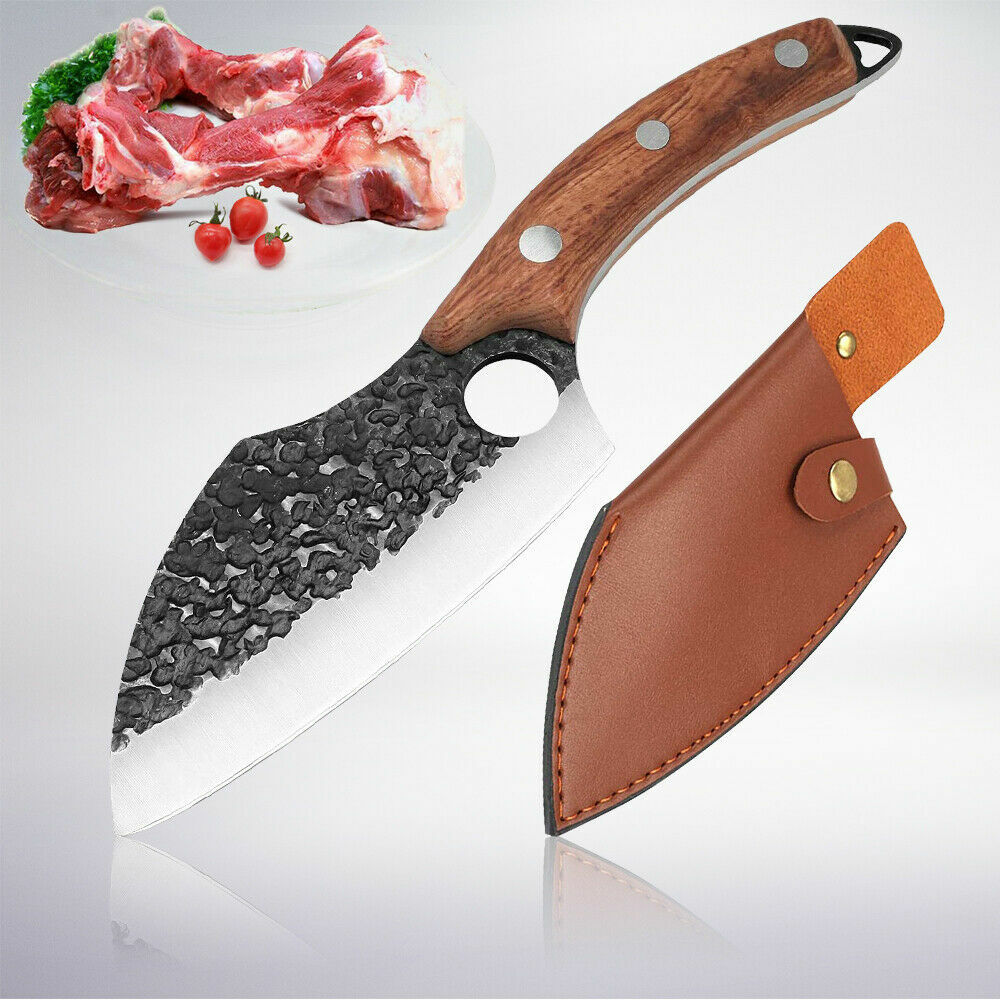 Boning Knife With Sheath Kitchen Knife Hand Forged Meat Cleaver Butcher ...