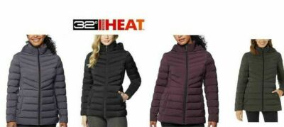 32 Degrees Heat Women's Power Stretch Hooded Water Resistant Jackets ...