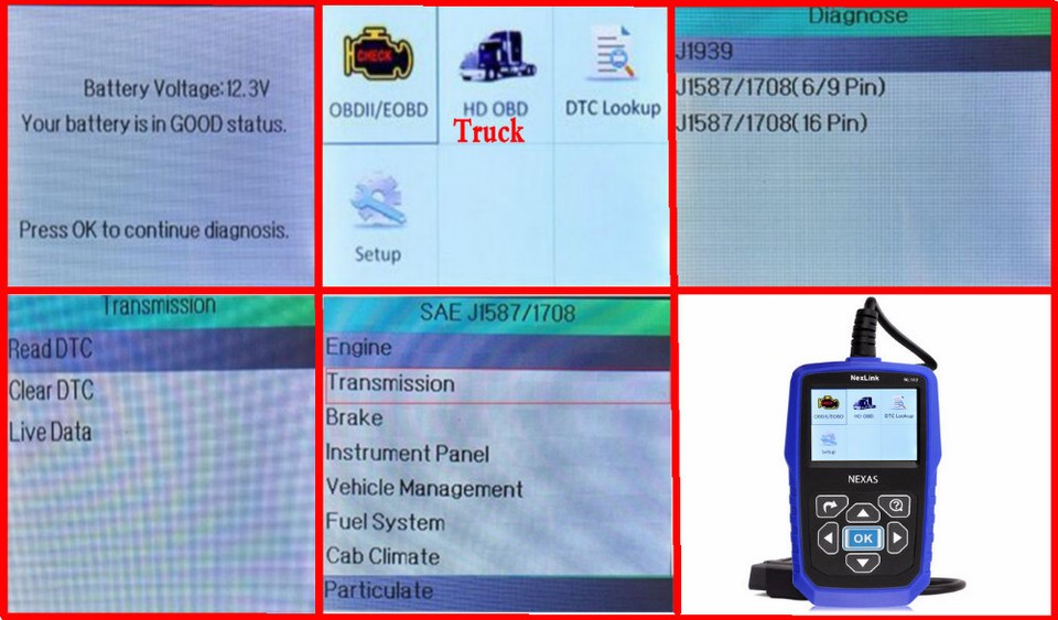 UNIVERSAL HEAVY DUTY DIESEL TRUCK DIAGNOSTIC SCANNER TOOL ENGINE CODE ...
