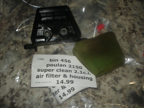 Poulan 2150 2.1ci super clean air filter & housing used chainsaw part ...