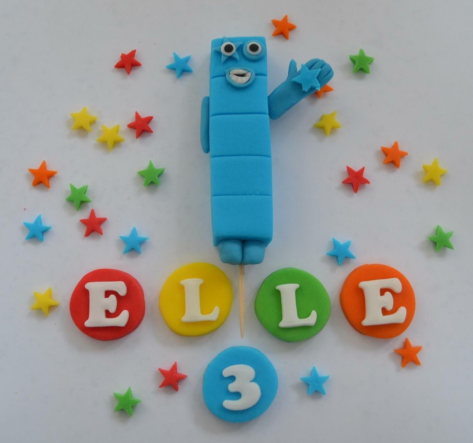 Handmade Edible number blocks cake topper decoration, Cbeebies ...
