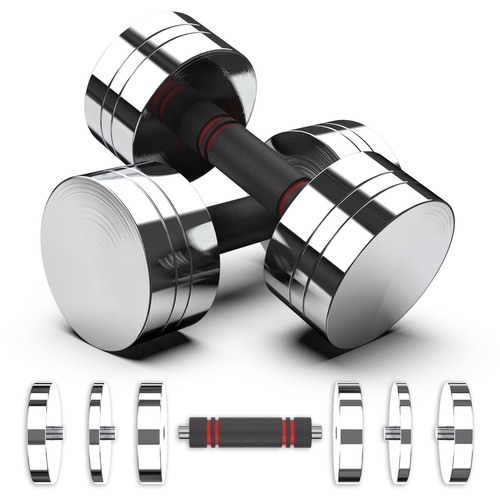 Ultra Compact Adjustable Dumbbell Set Steel Weight Set with Foam ...