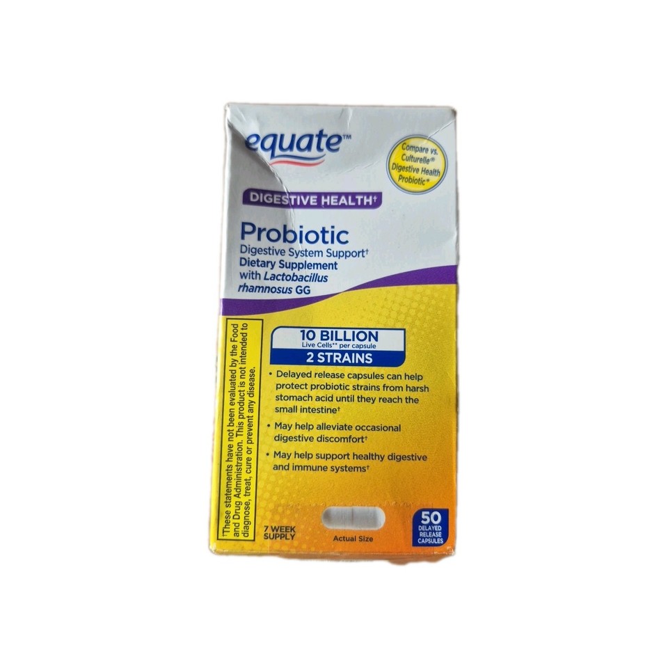 Equate Digestive Probiotic Supplement Delayed-Release Capsules -50 ...