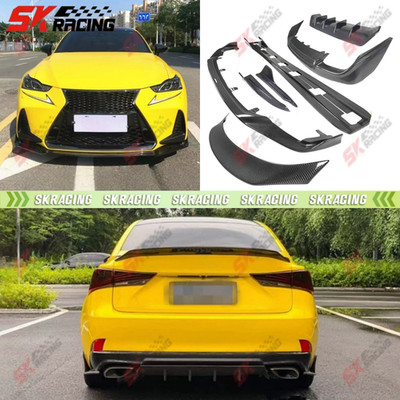 For Lexus IS200t IS300 350 17+ Carbon Fiber Side Skirts Front Rear Lip ...