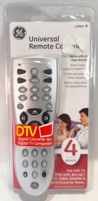 GE Universal Remote 4 Audio / Video Devices /Digital Box 24944 NEW ...
