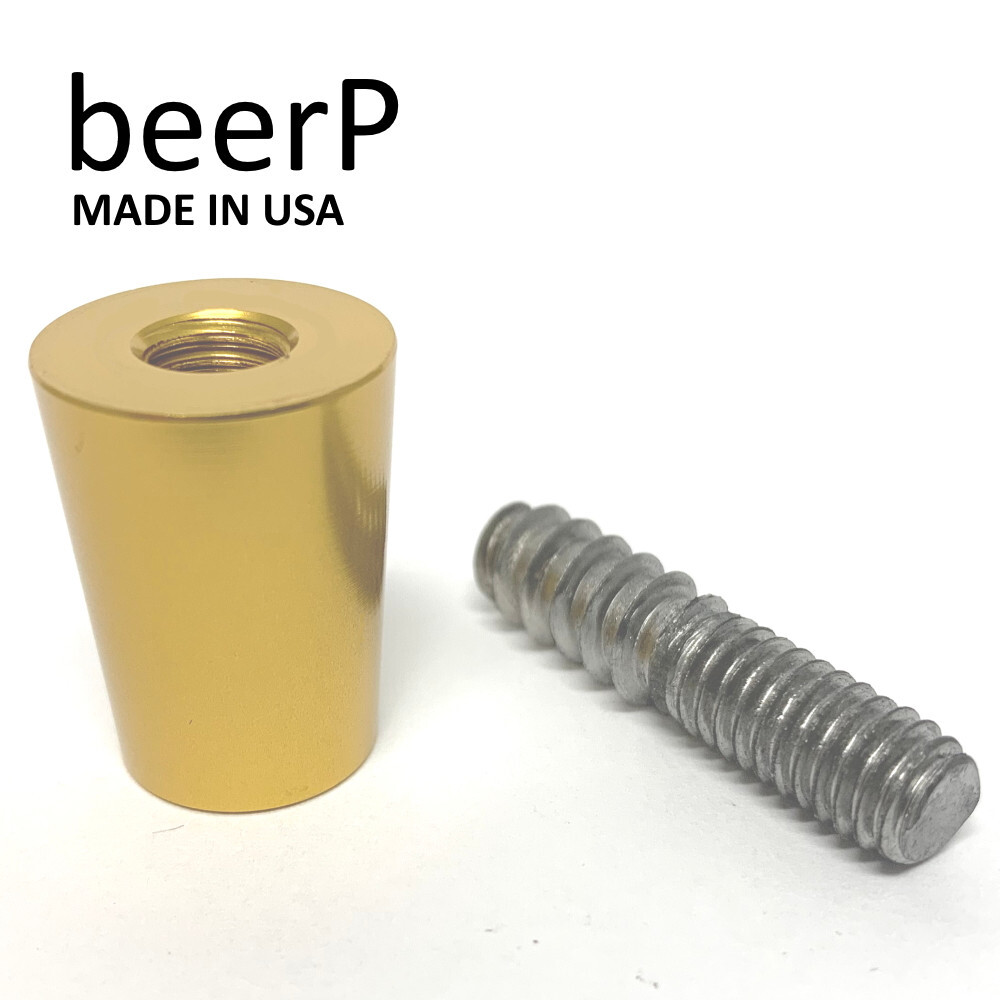 5 Pack GOLD Beer Tap Handle Ferrule 3/8"-16 with 5/16"X1.5" Hanger Bolt ...
