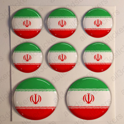 Stickers Iran Gel Domed Resin 3D Flags Iran Vinyl Sticker Decals Helmet ...