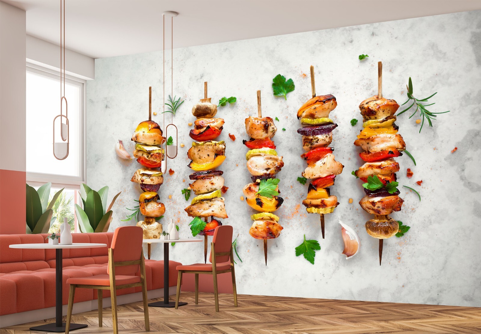 3D Grill Kebab Shop BBQ K045 Wallpaper Wall Mural Self-adhesive ...