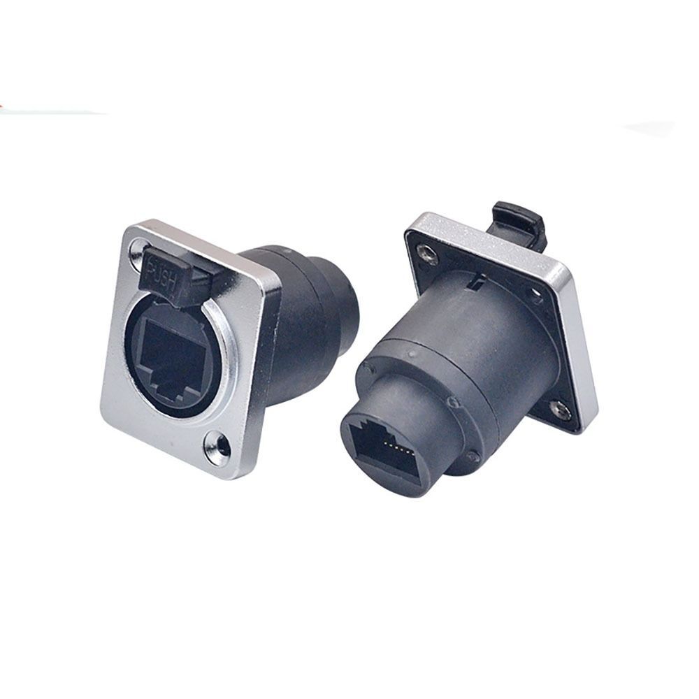 Waterproof RJ45 Network Connector D Type Panel Mount Socket RJ45 ...